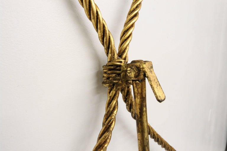 Vintage Italian Gold Gilt Metal Rope and Tassel Easel For Sale at 1stDibs