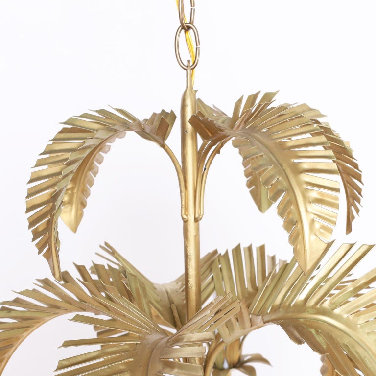 Vintage Italian Gold Palm Tree Chandelier or Light Fixture For Sale at ...