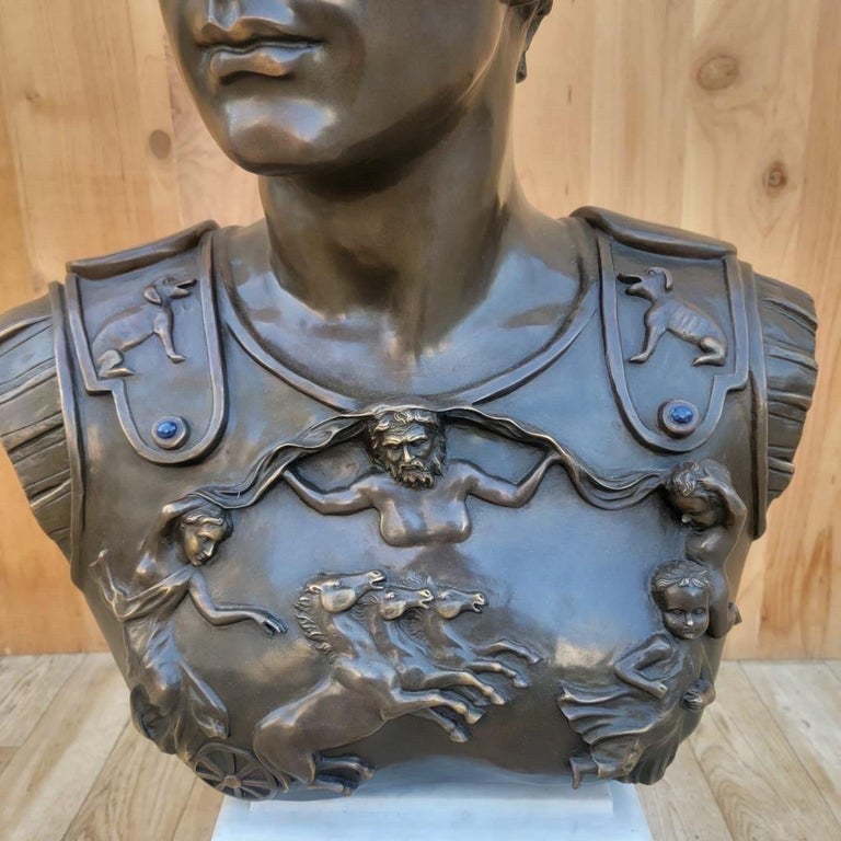 Vintage Italian Grand Tour Bronze Bust of Julius Augustus Caesar For ...