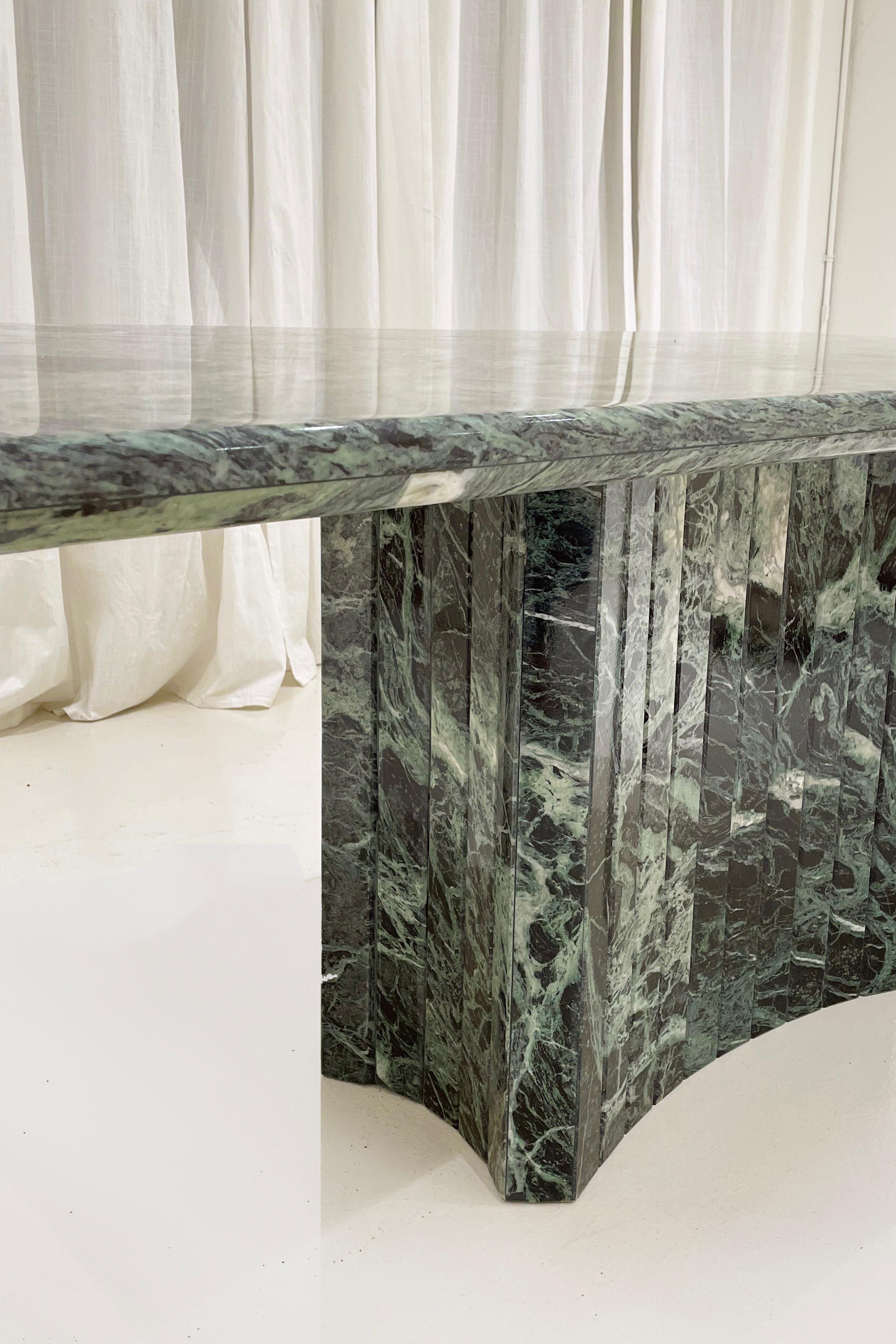 Vintage Italian Green Marble Dining Table For Sale at 1stDibs