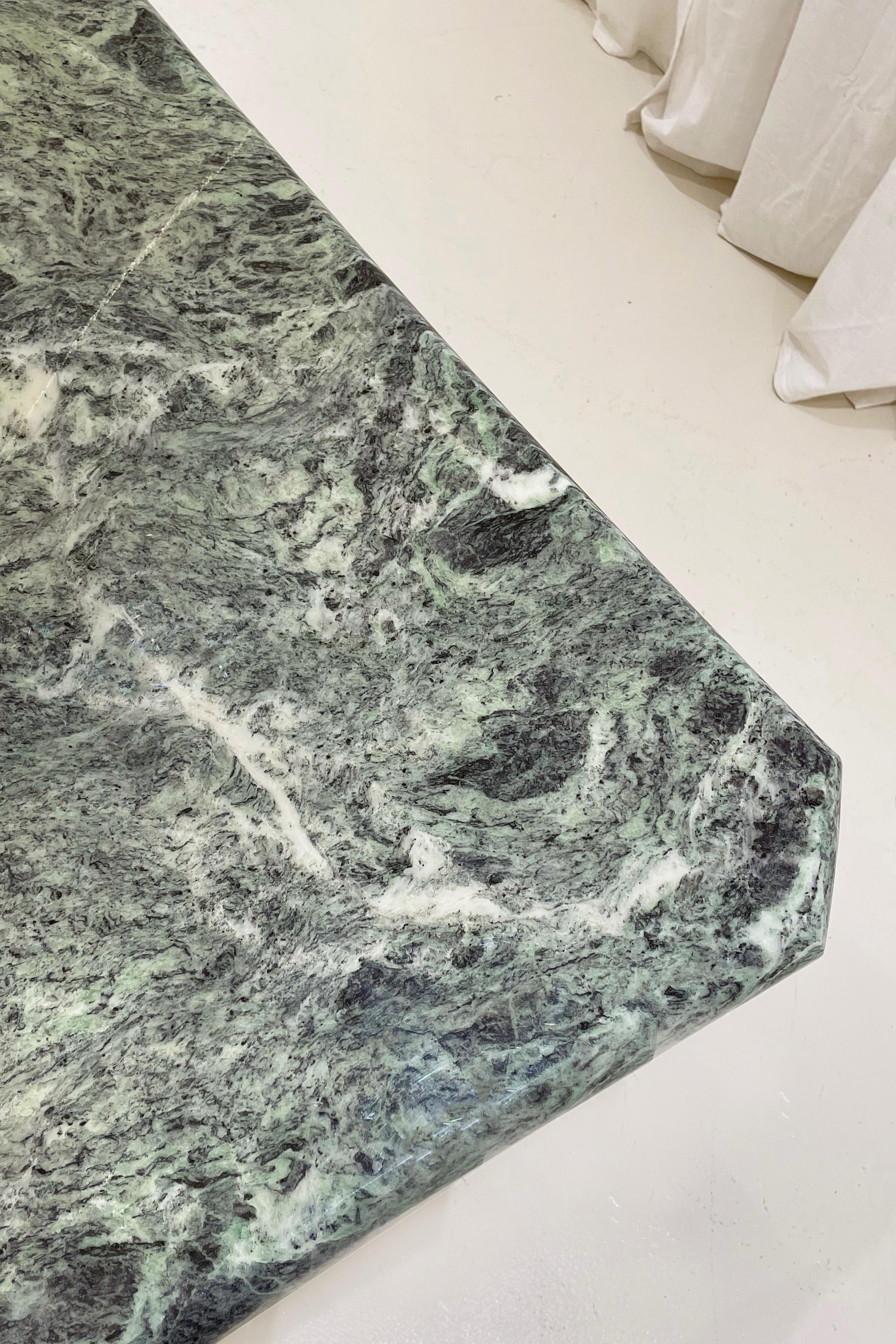 Vintage Italian Green Marble Dining Table For Sale at 1stDibs
