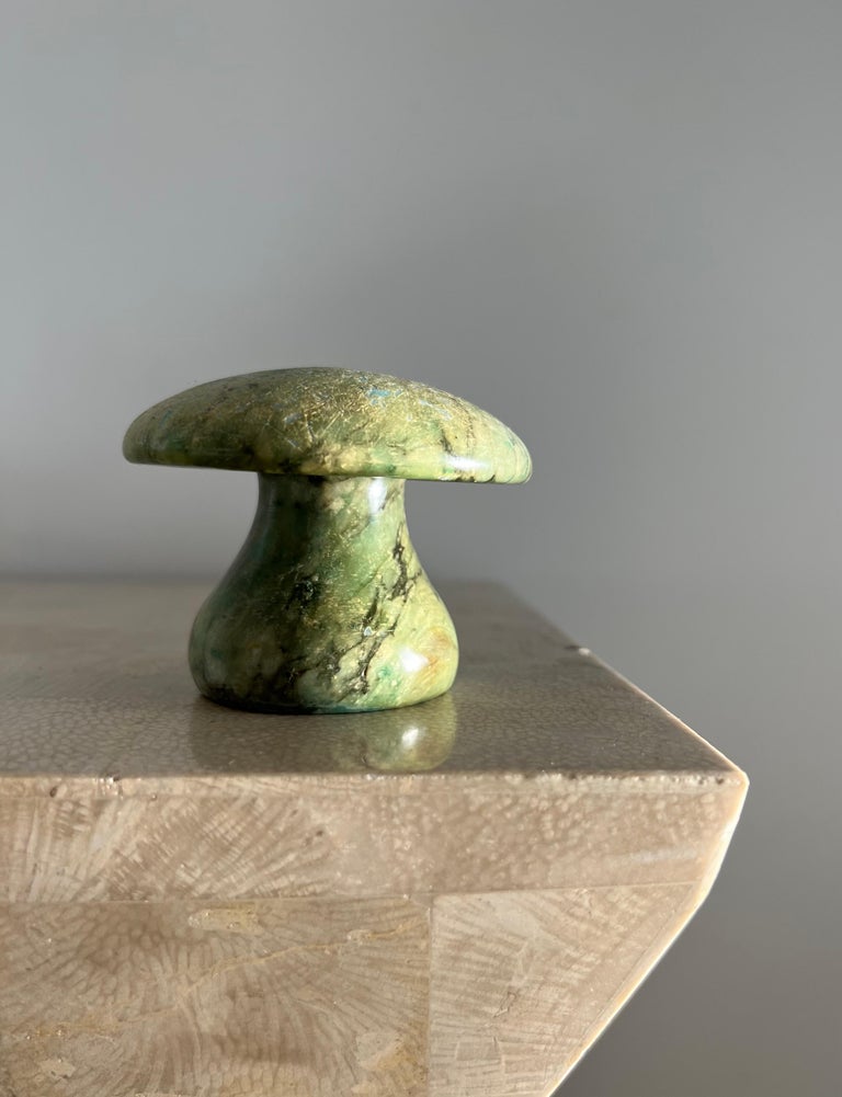 Vintage Italian Green Marble Mushroom Paperweight / Objet D’art, 1960s ...