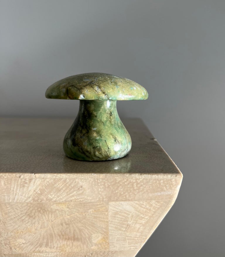 Vintage Italian Green Marble Mushroom Paperweight / Objet D’art, 1960s ...