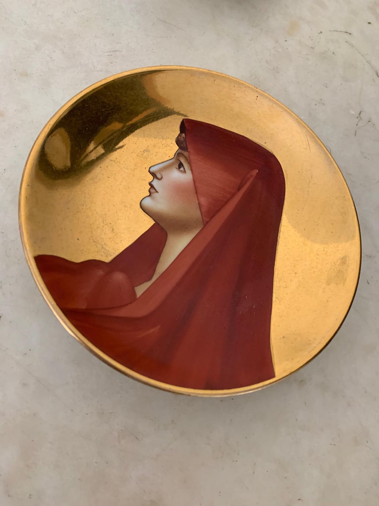 Vintage Italian Hand Painted Gold Leaf Plates from Florence For Sale at ...