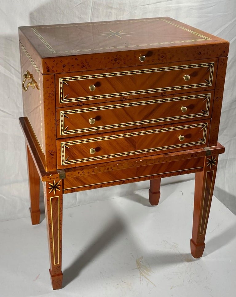 Vintage Italian Inlaid Cigar Humidor Chest Stand Side Table at 1stDibs