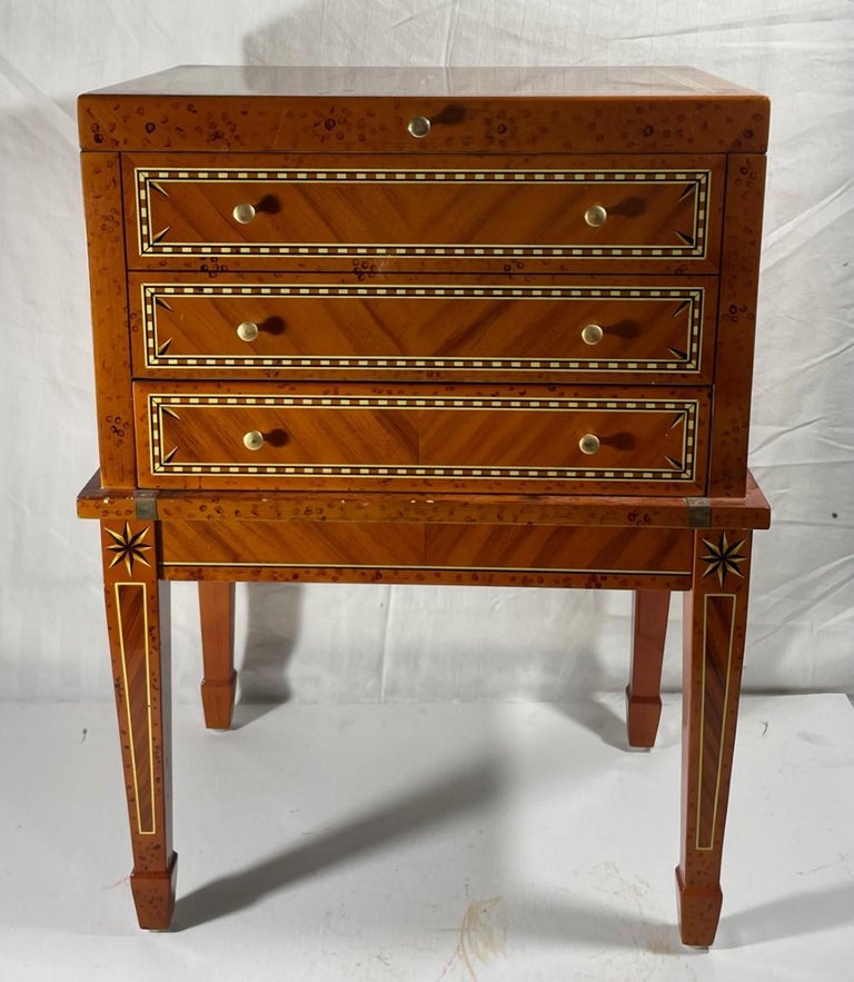 Vintage Italian Inlaid Cigar Humidor Chest Stand Side Table at 1stDibs