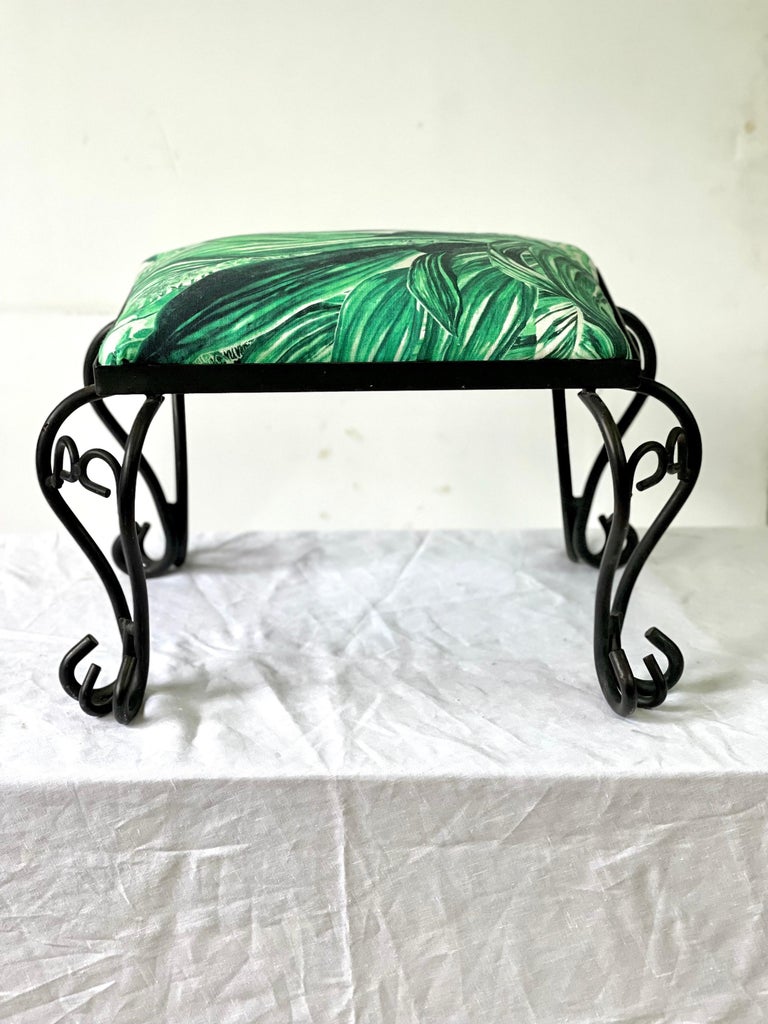 Vintage Italian Iron Stool For Sale at 1stDibs