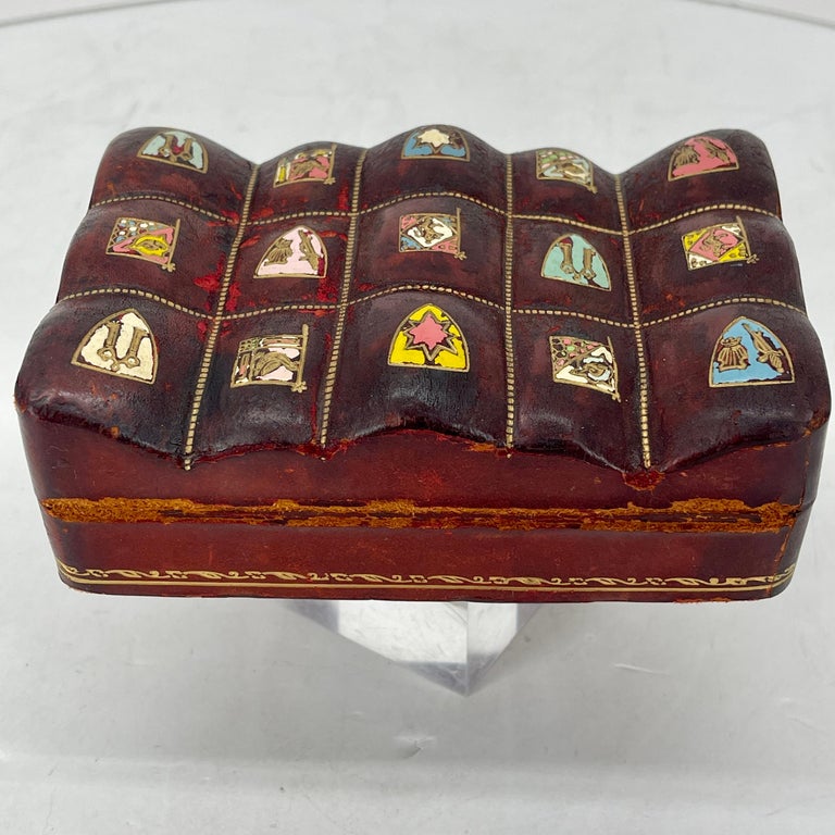 Vintage Italian Jewelry Box in Burgundy Leather, Circa 1950's For Sale ...