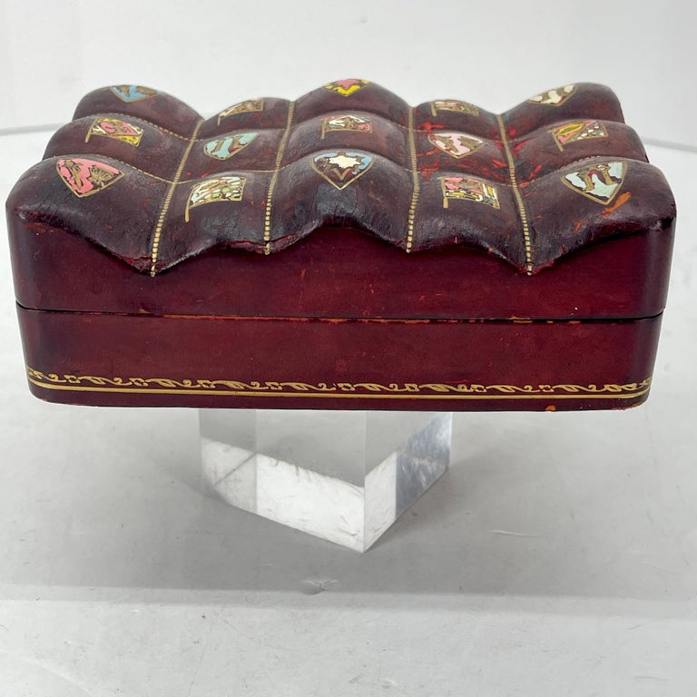 Vintage Italian Jewelry Box in Burgundy Leather, Circa 1950's For Sale ...