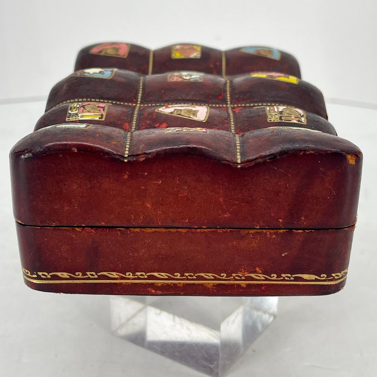 Vintage Italian Jewelry Box in Burgundy Leather, Circa 1950's For Sale ...