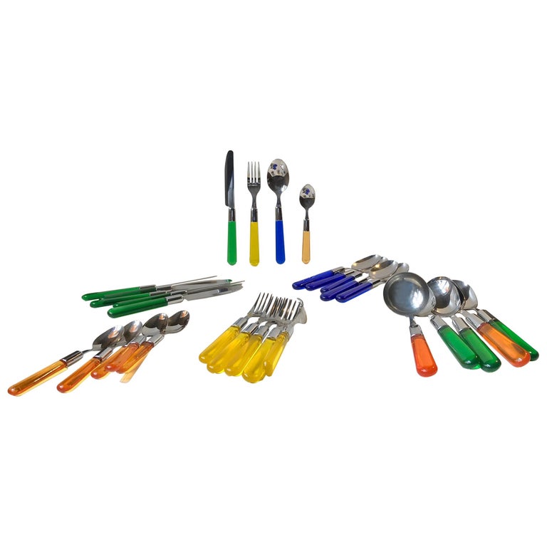 Vintage Italian Lucite and Inox Cutlery, 1970s, Set of 29 at 1stDibs ...