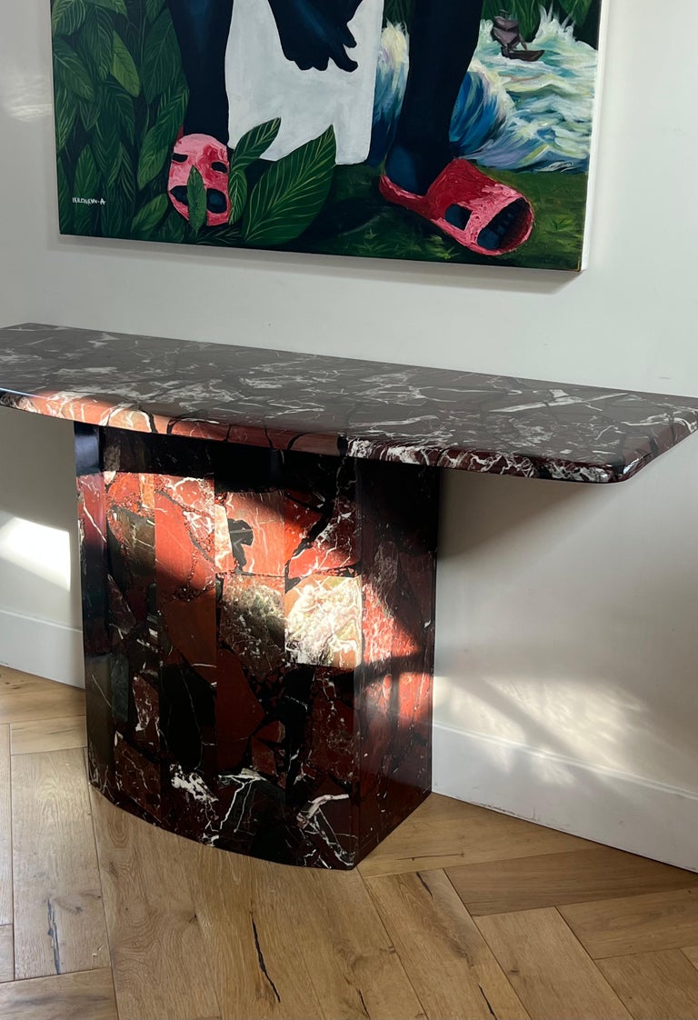 Vintage Italian marble console table in oxblood, 1970s For Sale at 1stDibs