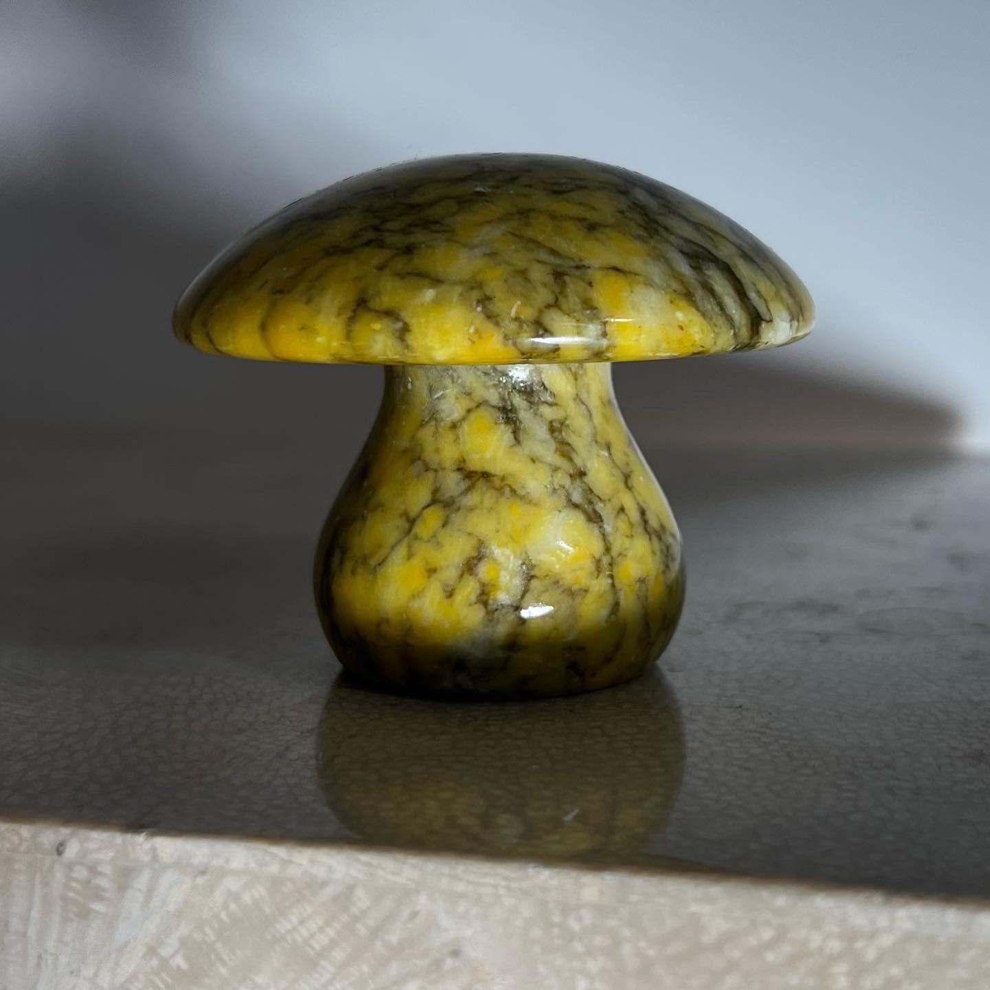 Vintage Italian Marble Mushroom Paperweight in Saffron Yellow, 1960s at ...