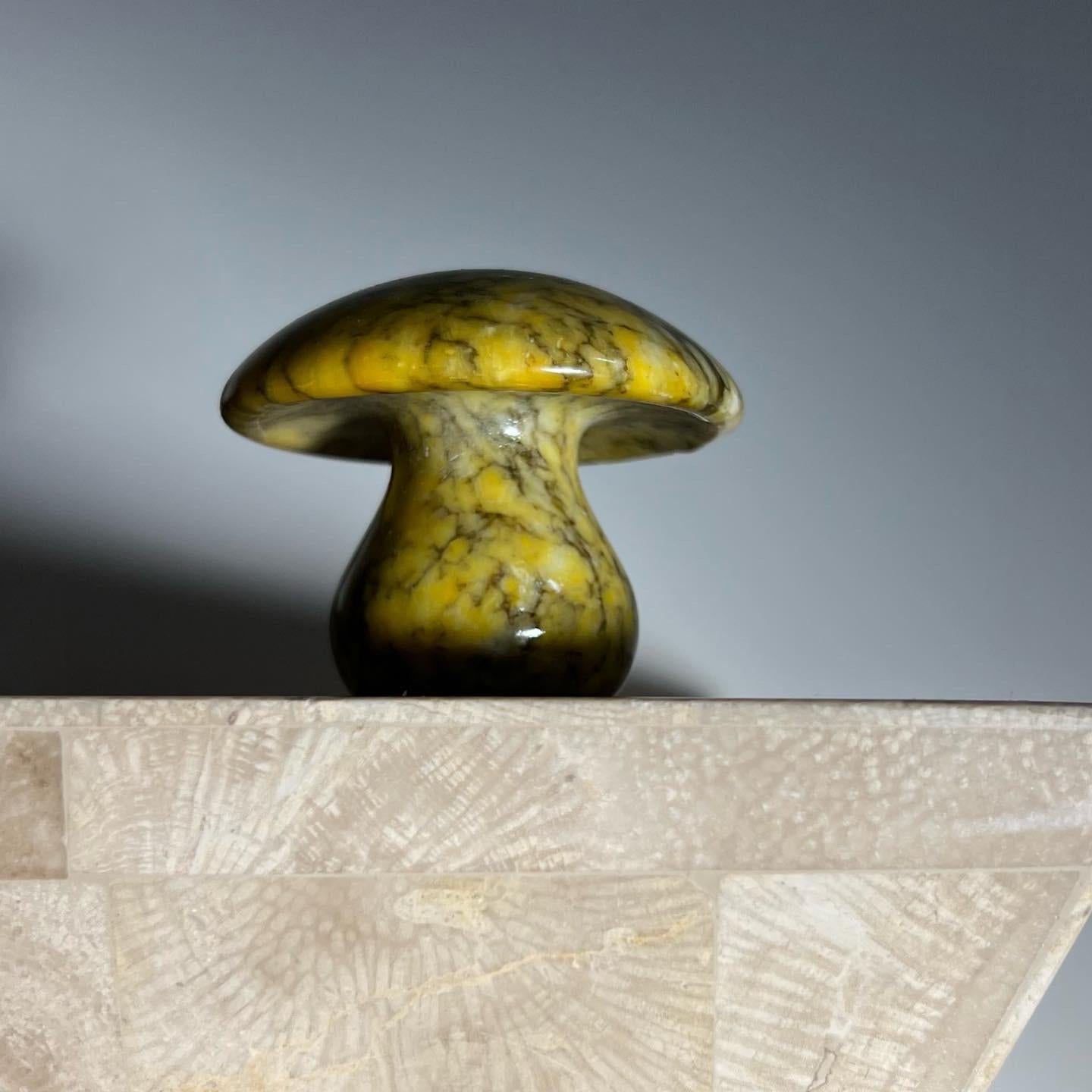 Vintage Italian Marble Mushroom Paperweight in Saffron Yellow, 1960s at ...