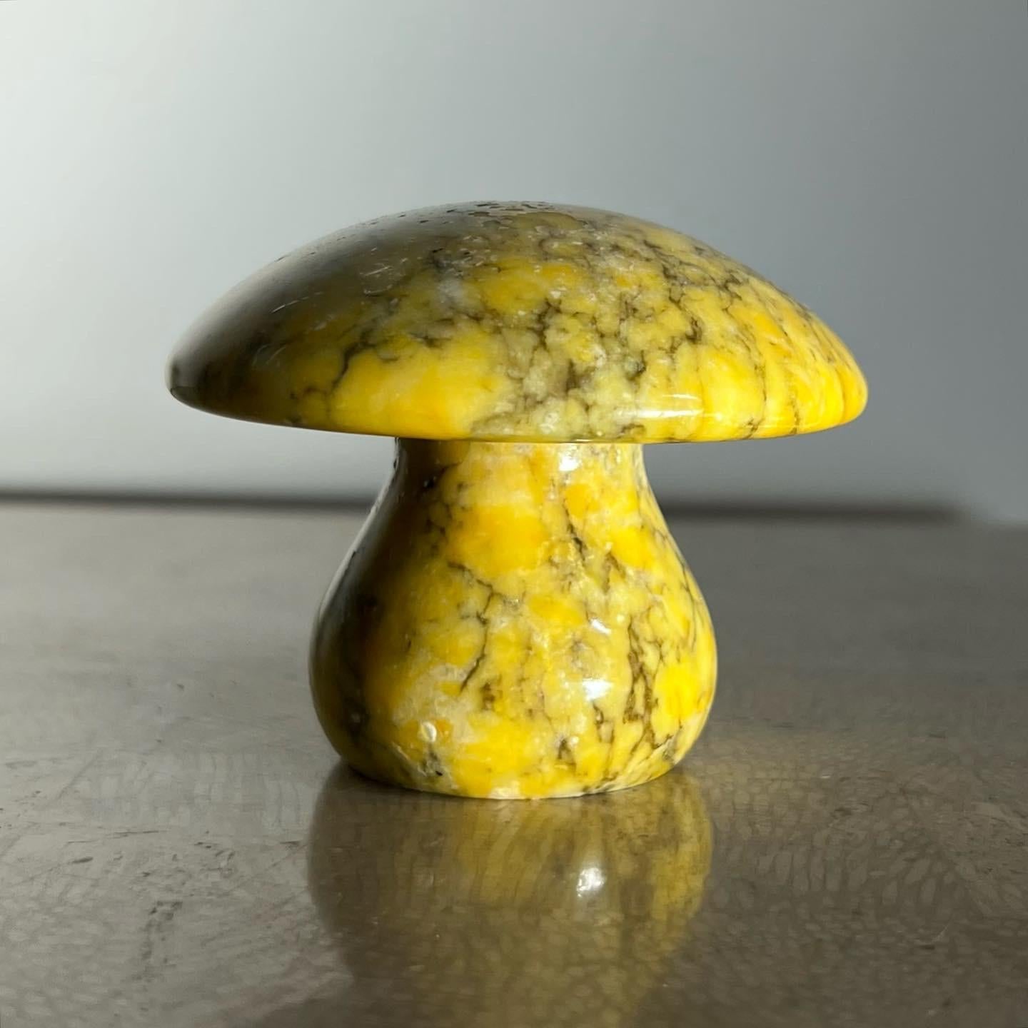 Vintage Italian Marble Mushroom Paperweight in Saffron Yellow, 1960s at ...