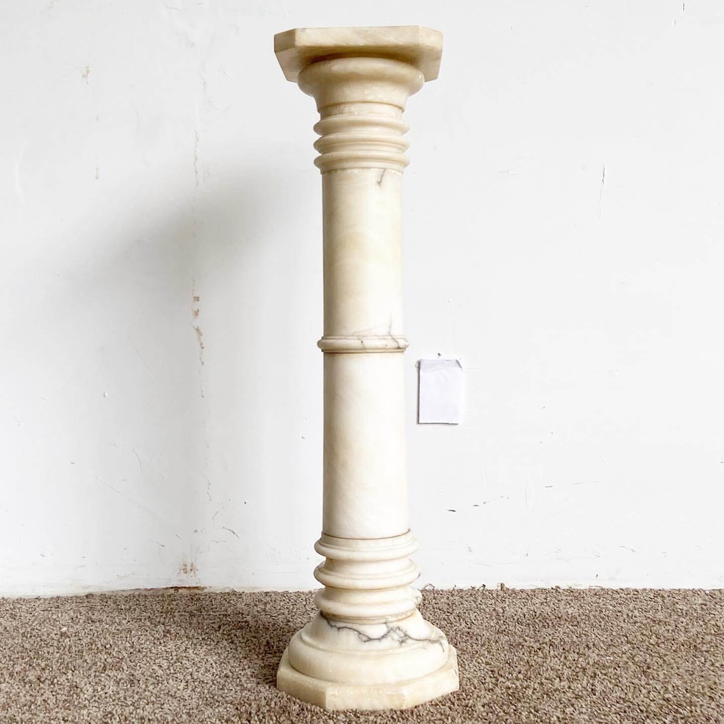 Vintage Italian Marble Pedestal For Sale at 1stDibs