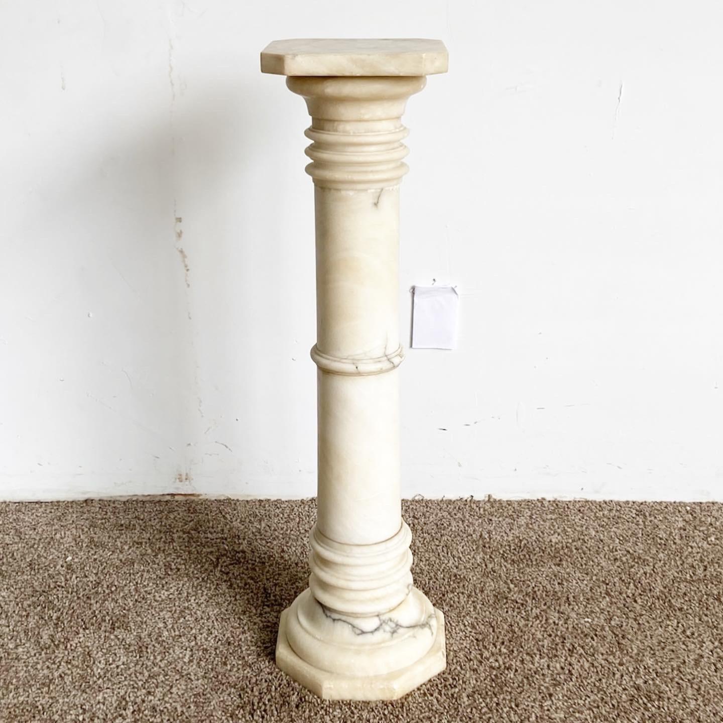Vintage Italian Marble Pedestal For Sale at 1stDibs