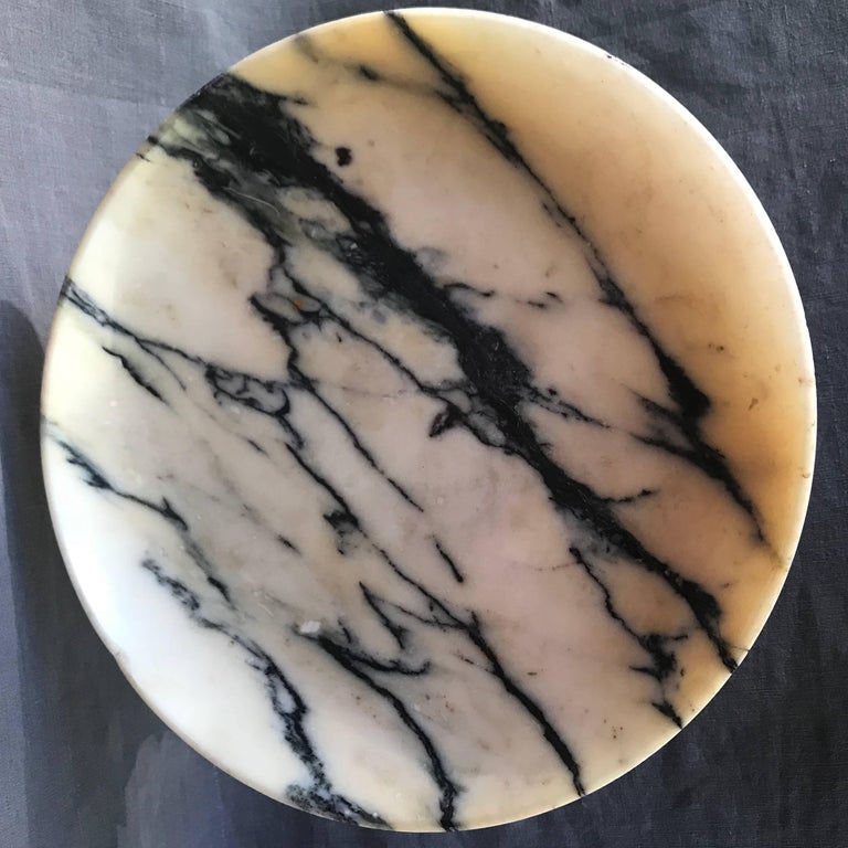 Vintage Italian Marble Tazza with Carved Fruit at 1stDibs