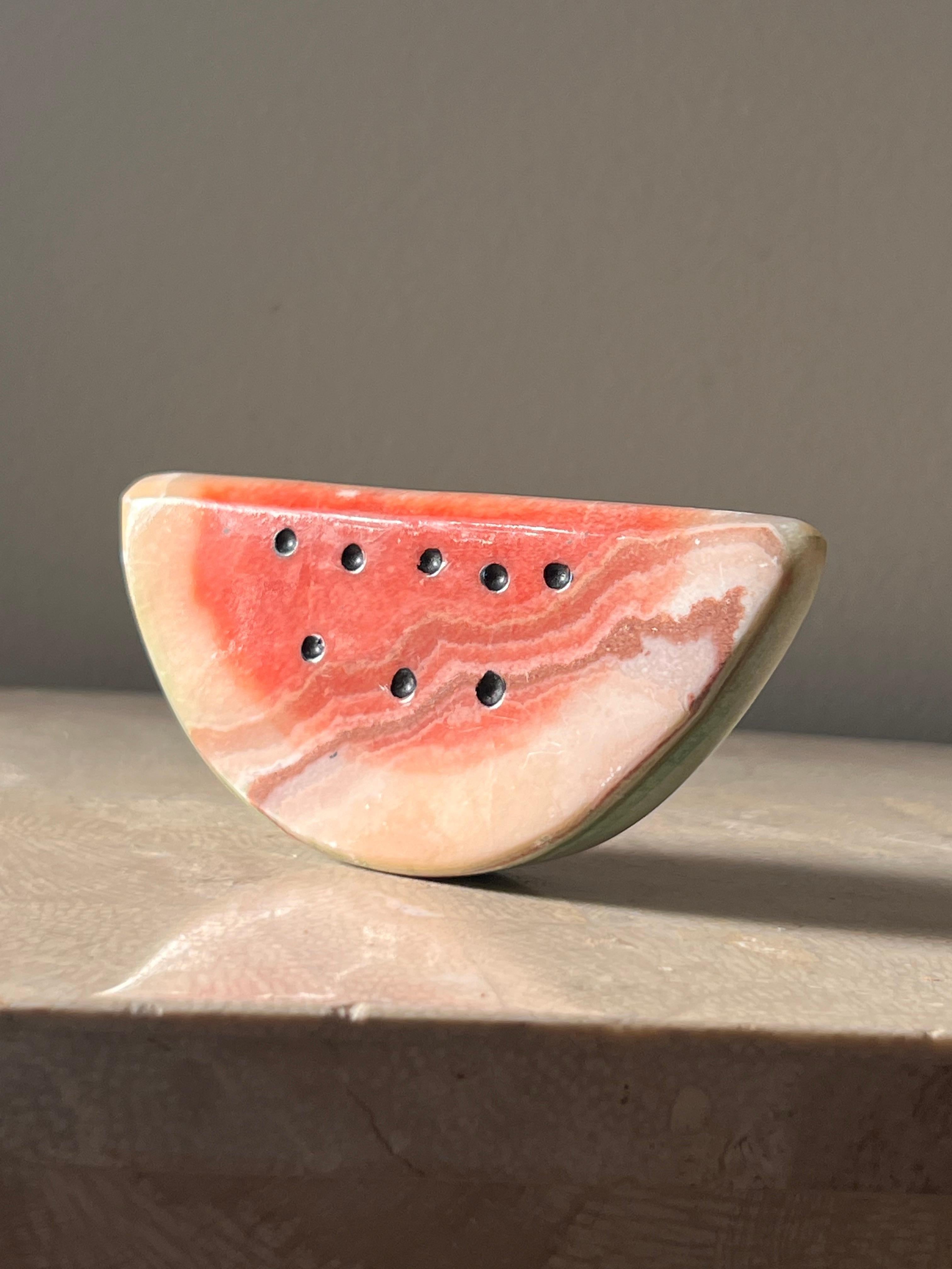Vintage Italian Marble Watermelon Objet Mid 20th Century For Sale At