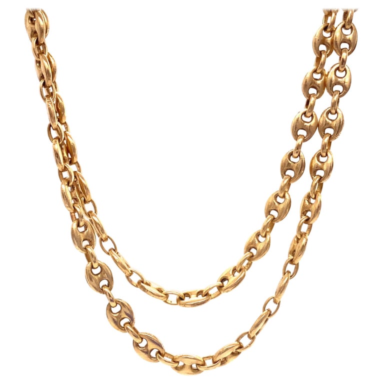 Vintage Italian Mariner's Link Chain Necklace at 1stDibs