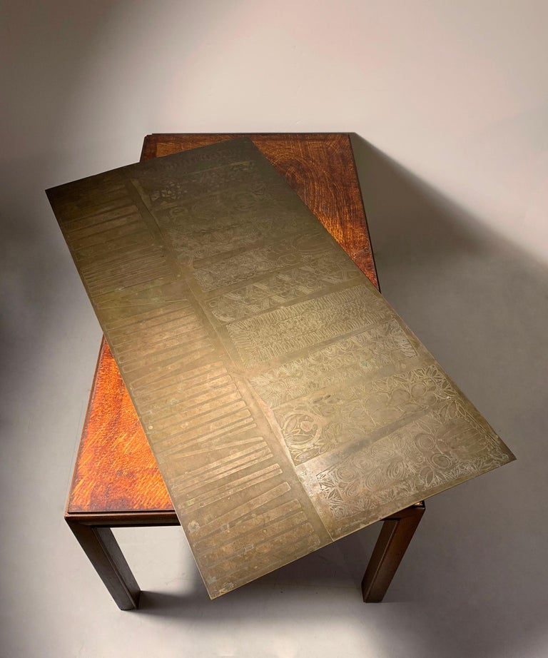 Vintage Italian Metal Etching Coffee Table or Wall Art by G. Urso For ...