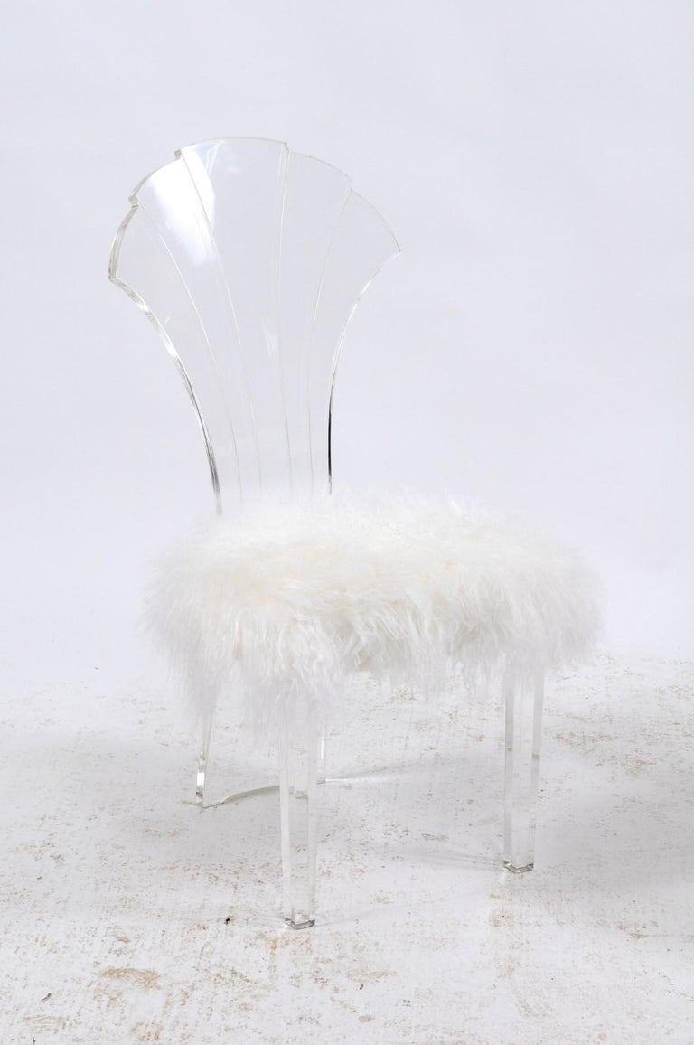 Vintage Italian Midcentury Lucite Chair with Mongolian Fur and ...