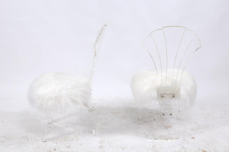 Vintage Italian Midcentury Lucite Chair with Mongolian Fur and ...