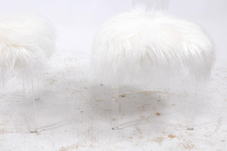 Vintage Italian Midcentury Lucite Chair with Mongolian Fur and ...