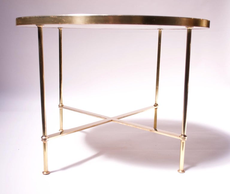 Vintage Italian Modern Round Brass Side Table with Floral Design For ...