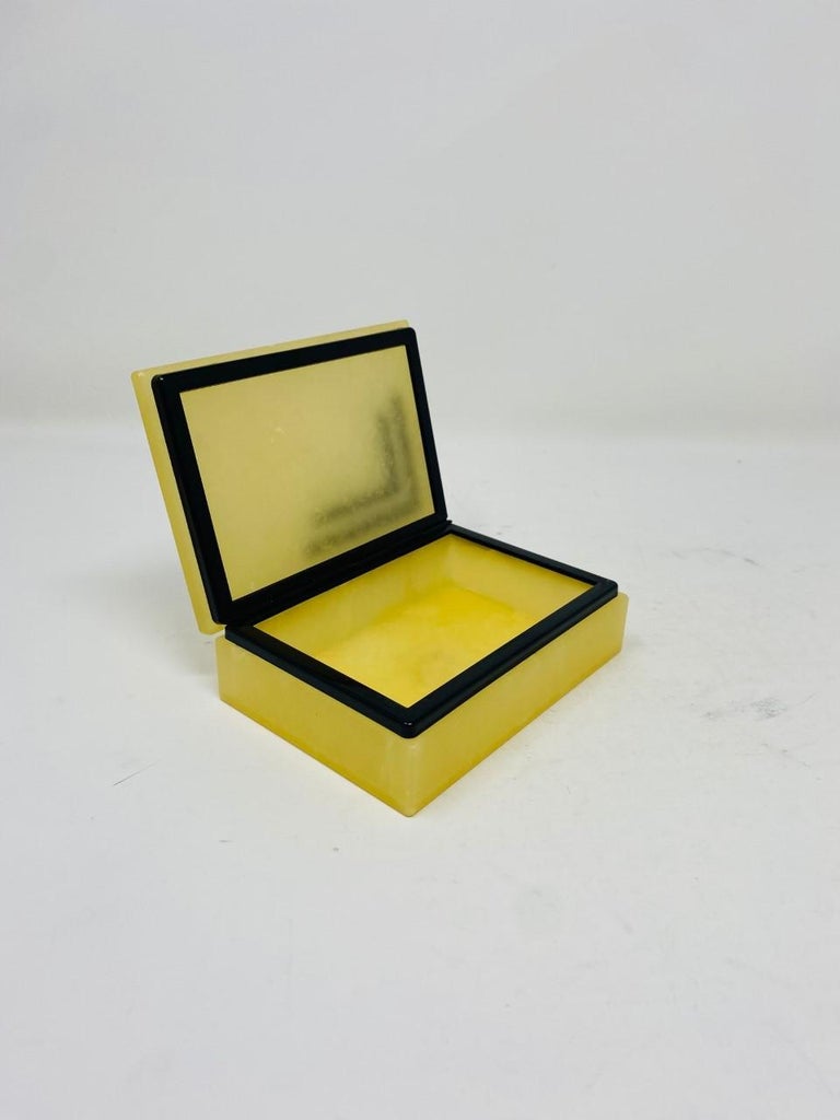 Vintage Italian Modernist Alabaster Trinket Box by Nordstrom For Sale ...