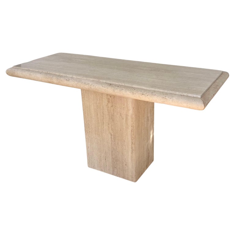 Console italienne moderniste vintage en travertin par Stone ...