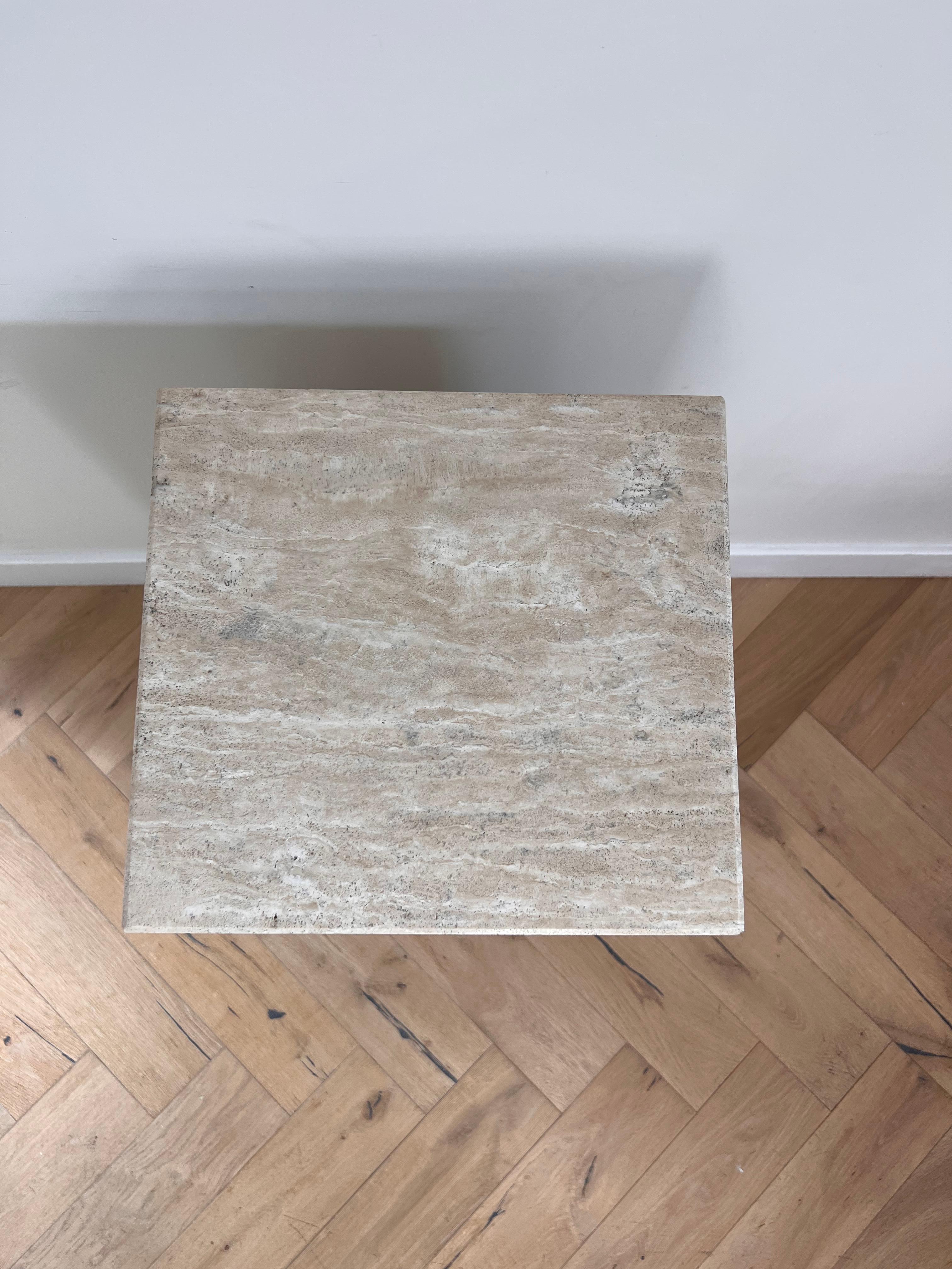 Vintage Italian Modernist Travertine Pedestal, Early 1970s For Sale at ...