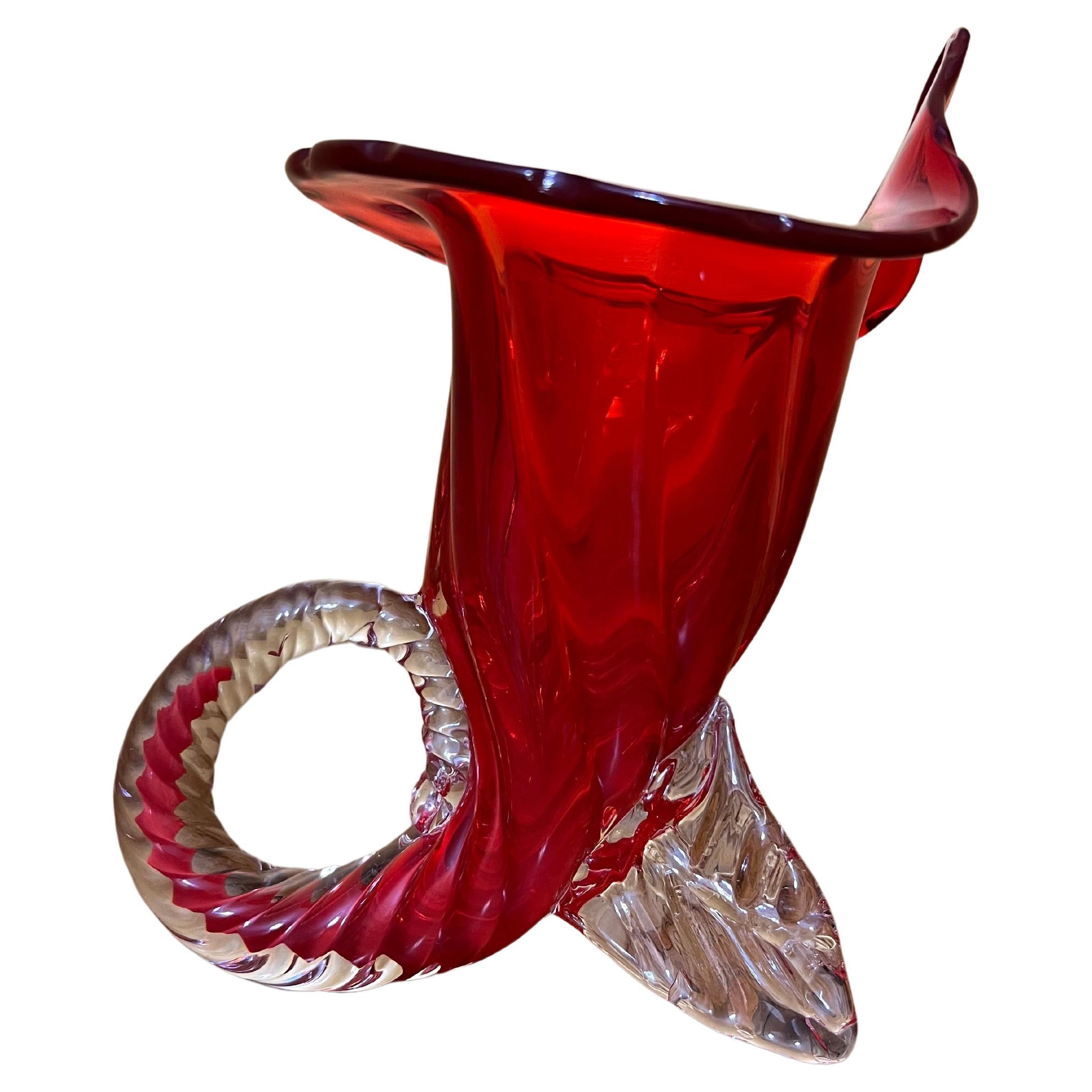 R and L Naturalistic Cornucopia Mantle Vases at 1stDibs