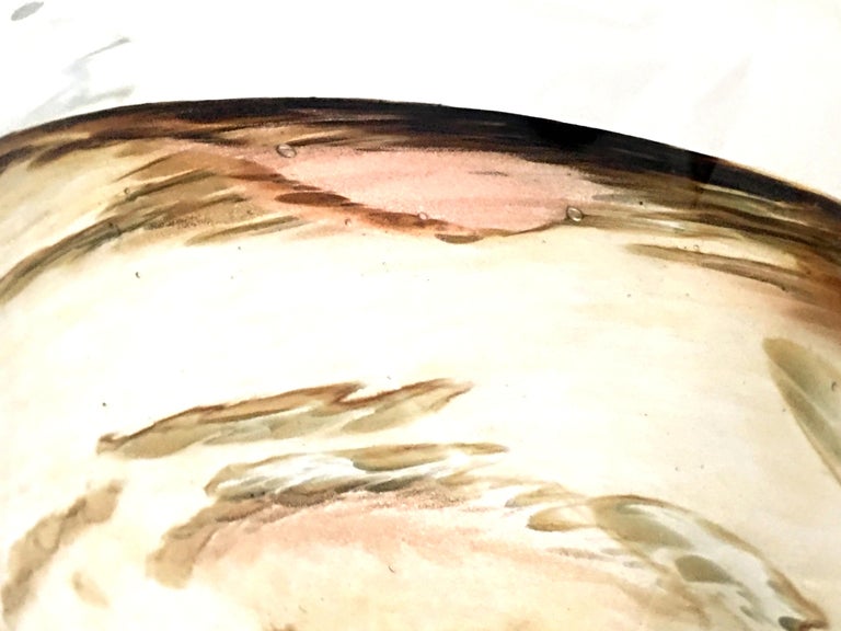 Vintage Italian Murano Glass and Copper Inclusion Footed Center Bowl ...