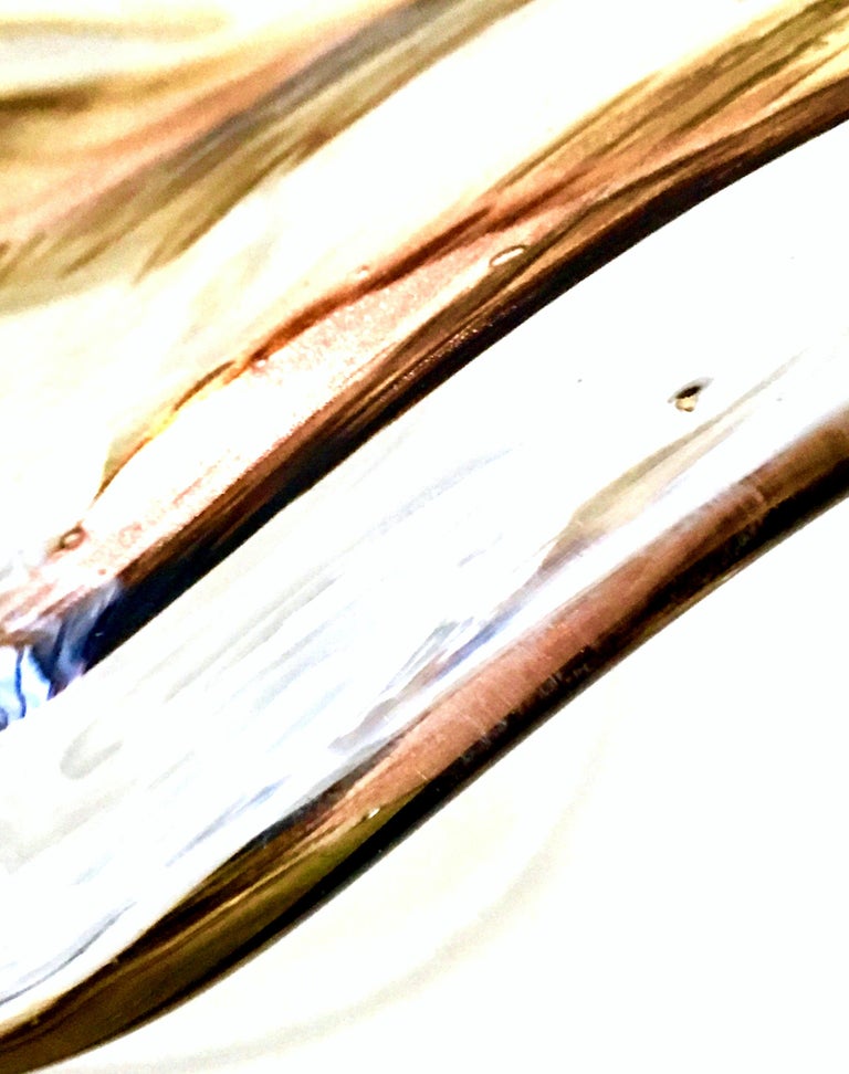 Vintage Italian Murano Glass and Copper Inclusion Footed Center Bowl ...