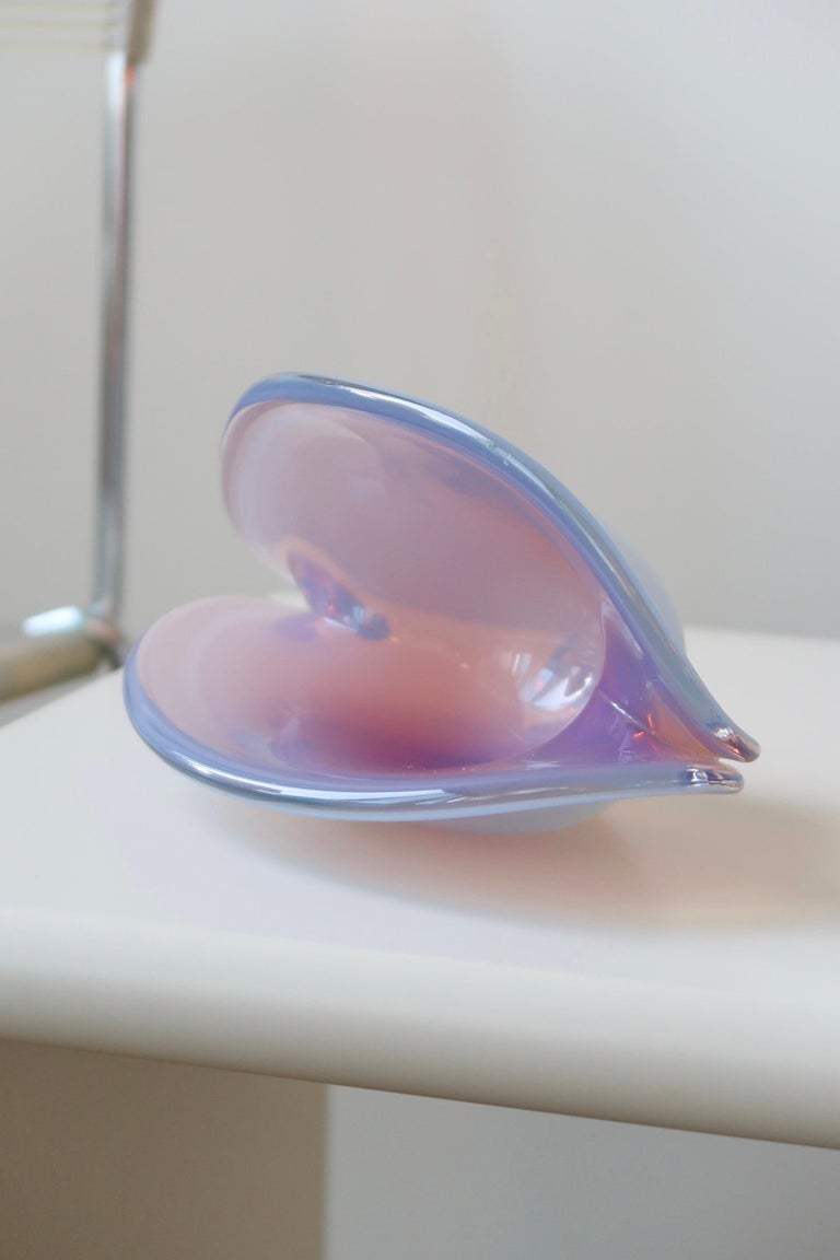 Vintage Italian Murano Purple Shell Glass Bowl For Sale at 1stDibs