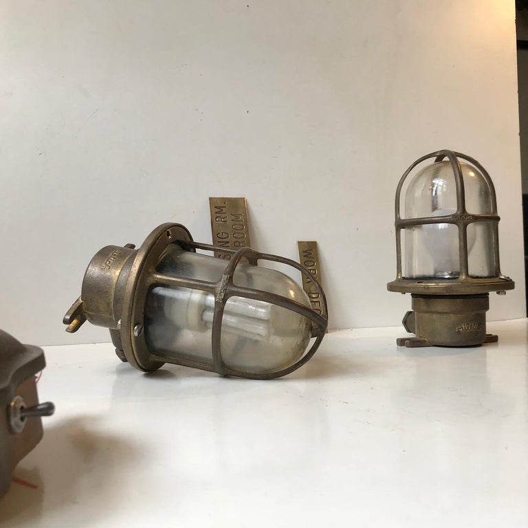 Vintage Italian Naval Ship Lights in Bronze, Miletich, 1970s For Sale ...