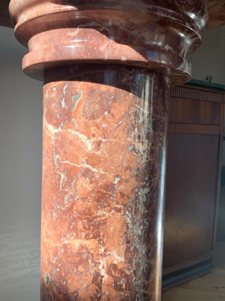 Vintage Italian Neoclassical Pink Marble Column, circa 1960 at 1stDibs