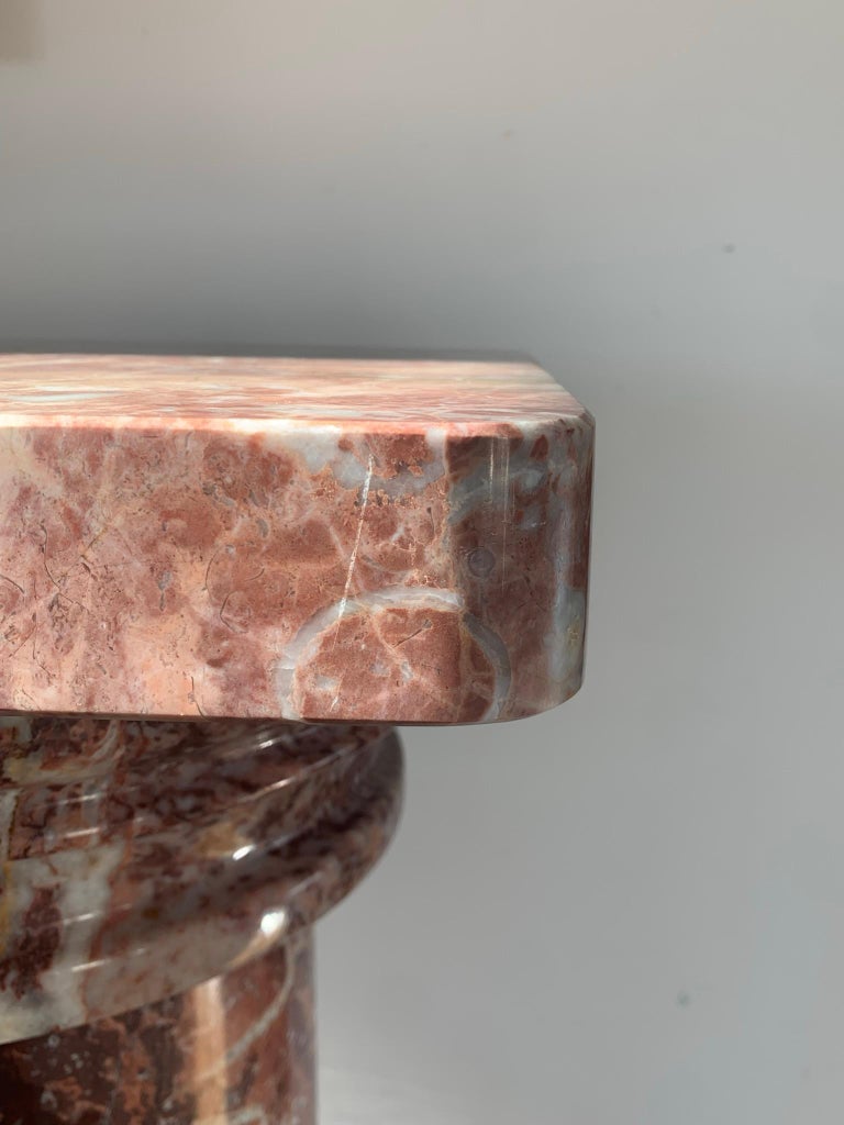 Vintage Italian Neoclassical Pink Marble Column, circa 1960 at 1stDibs
