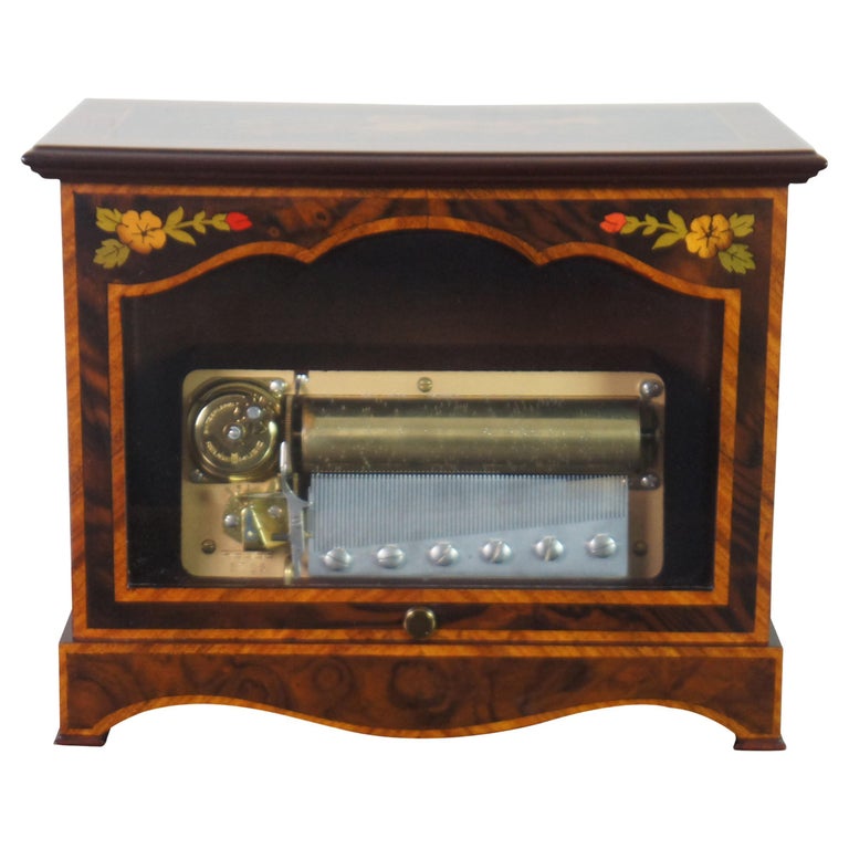 Vintage Italian Neoclassical Reuge 72 Note Marquetry Music Box Swiss ...