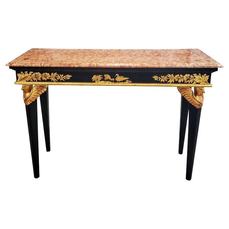 Vintage Italian Neoclassical Rococo Marble Top Console Table For Sale ...