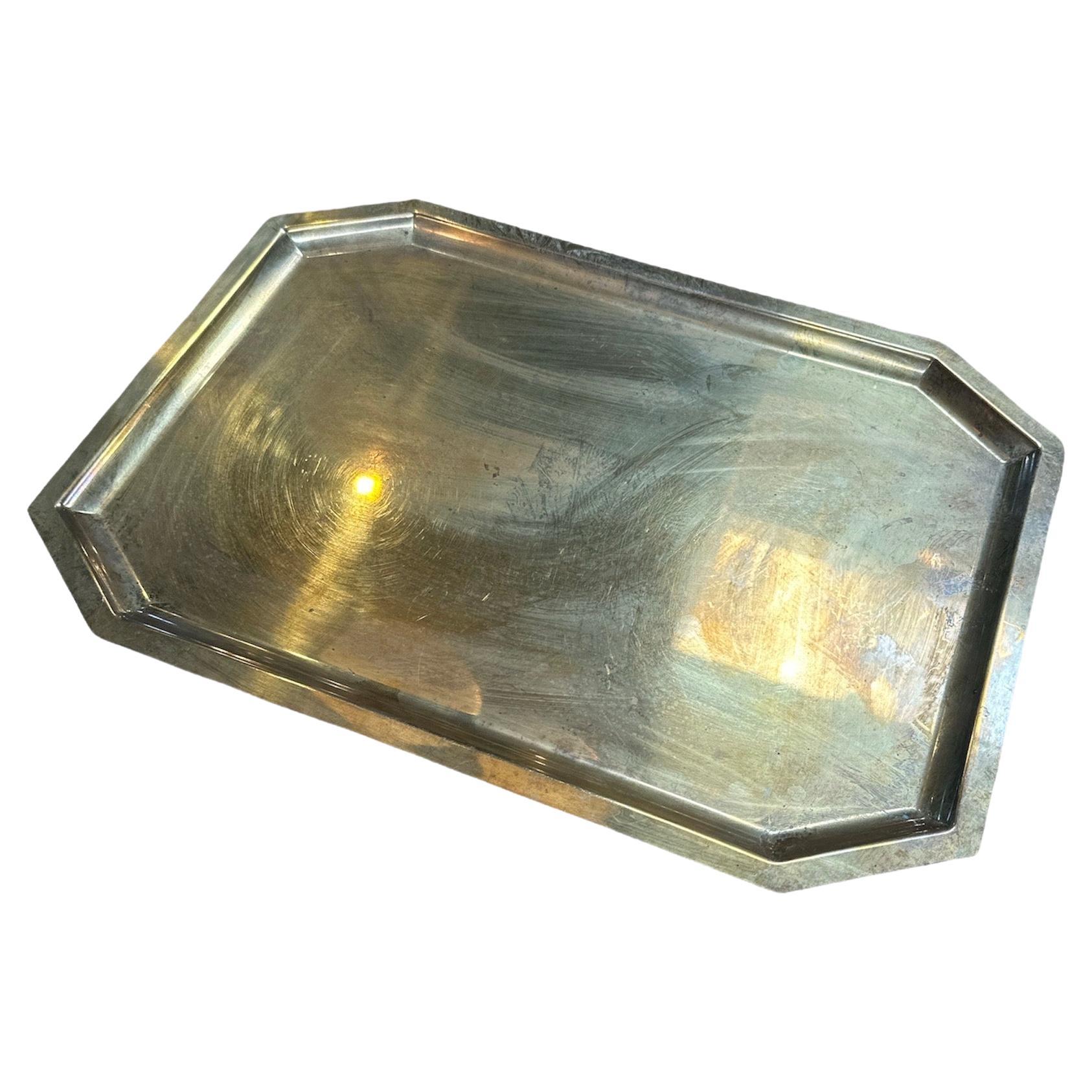 Vintage Italian Octagonal Brass Tray 1960s For Sale at 1stDibs