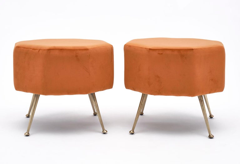 Vintage Italian Orange Stools For Sale at 1stDibs | bright orange stool ...