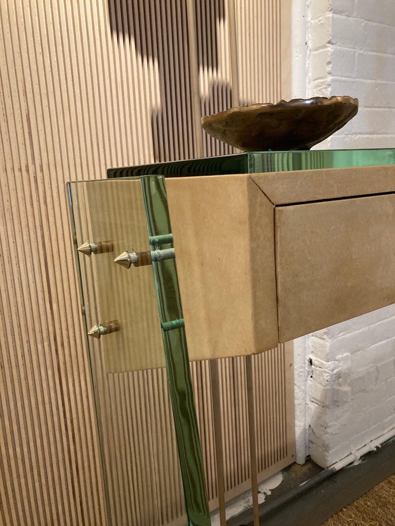 Vintage Italian Parchment Console For Sale at 1stDibs