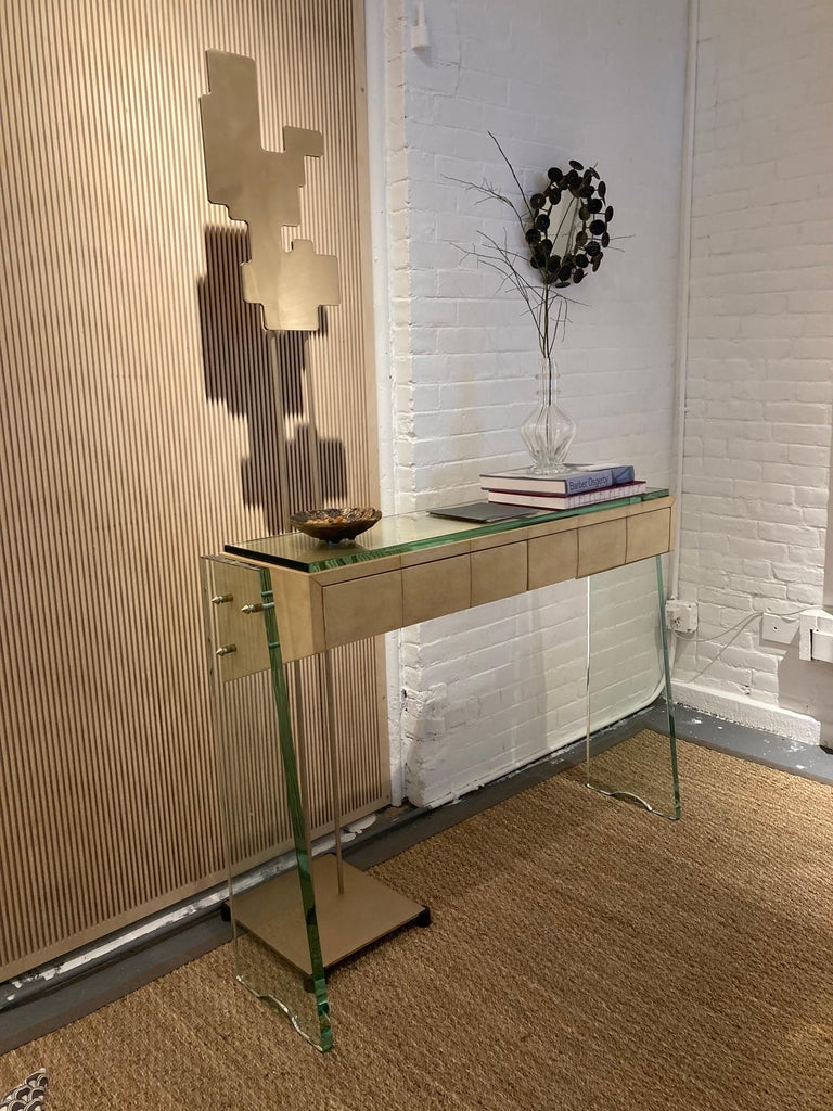 Vintage Italian Parchment Console For Sale at 1stDibs