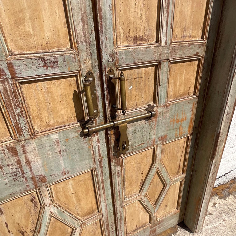 Vintage Italian Patinated Doors With Coordinating Transom For Sale at ...