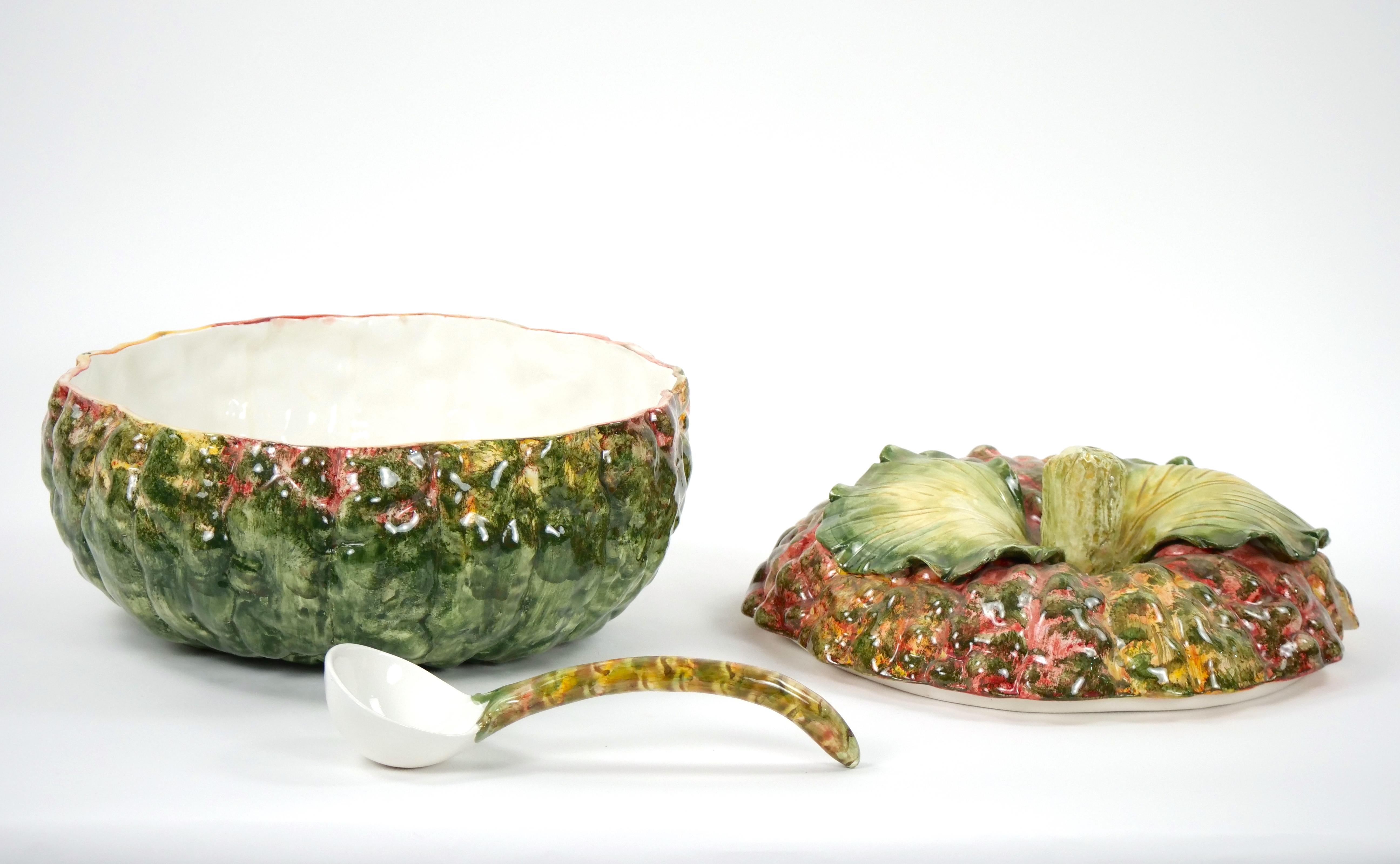 Vintage Italian Porcelain Tableware Three Piece Serving Tureen / Ladle ...