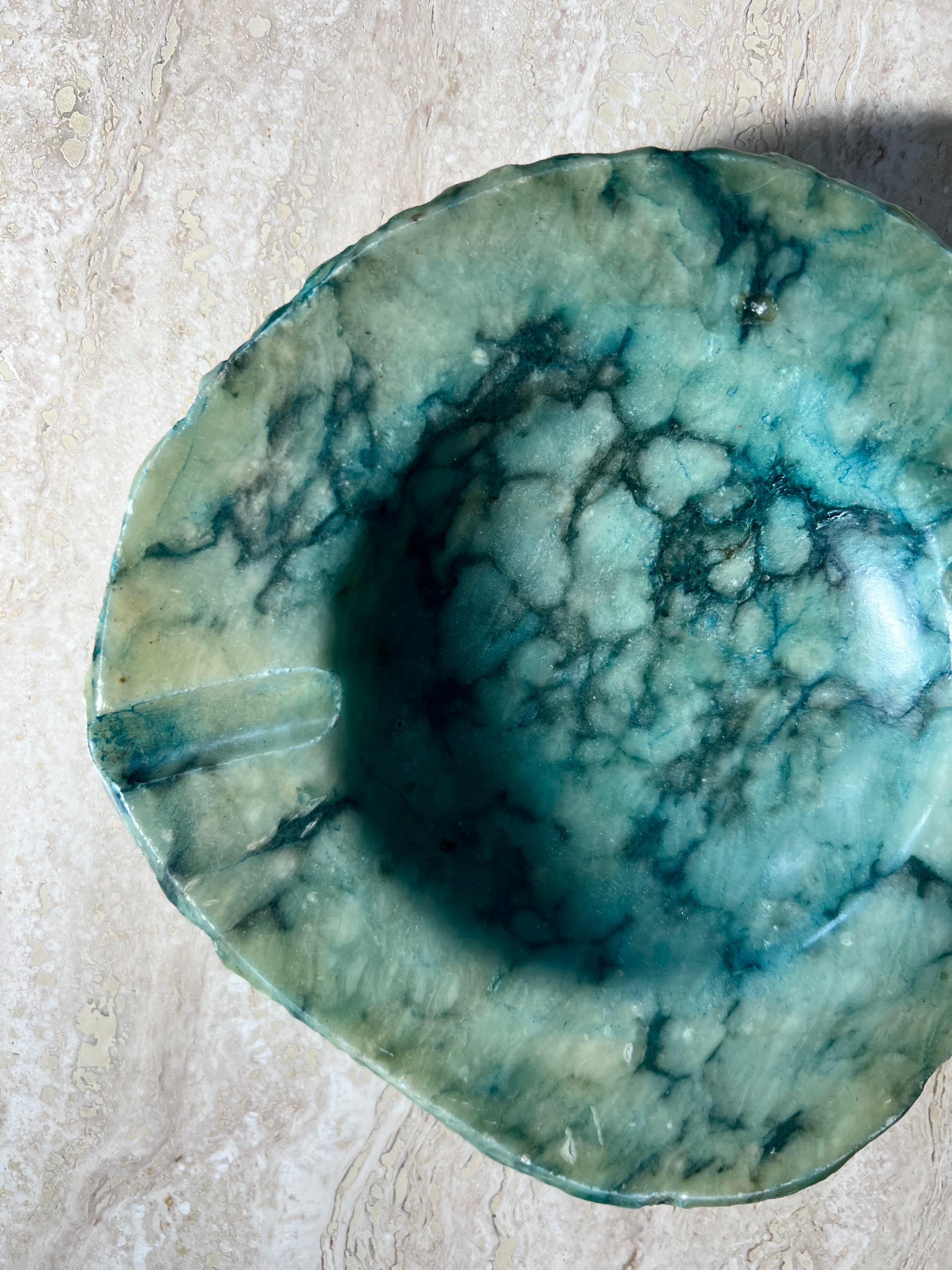 Vintage Italian Raw Green Marble Ashtray, 1960s at 1stDibs