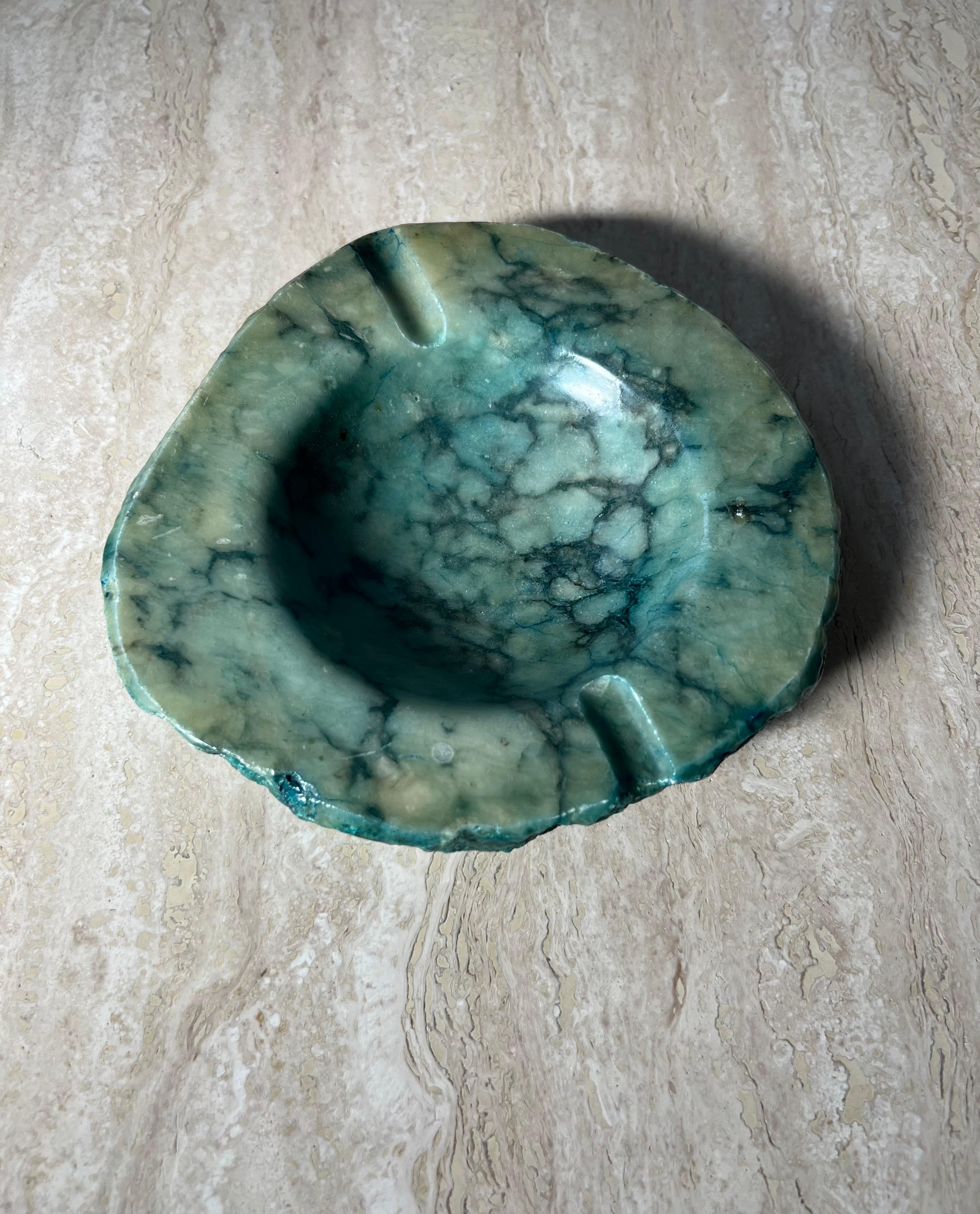 Vintage Italian Raw Green Marble Ashtray, 1960s at 1stDibs