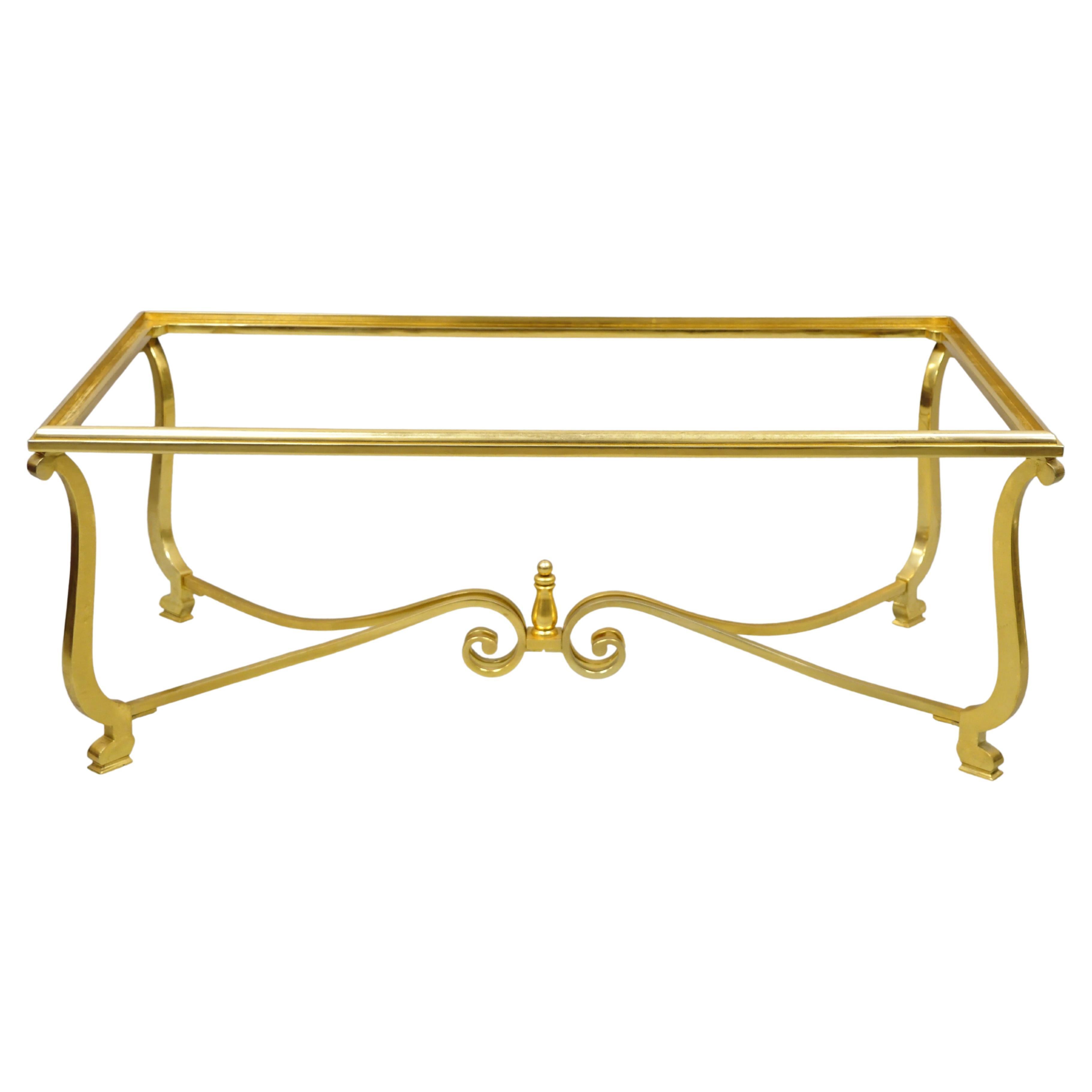 Square Solid Brass Profile Architectural Base Rectangular Coffee Table ...